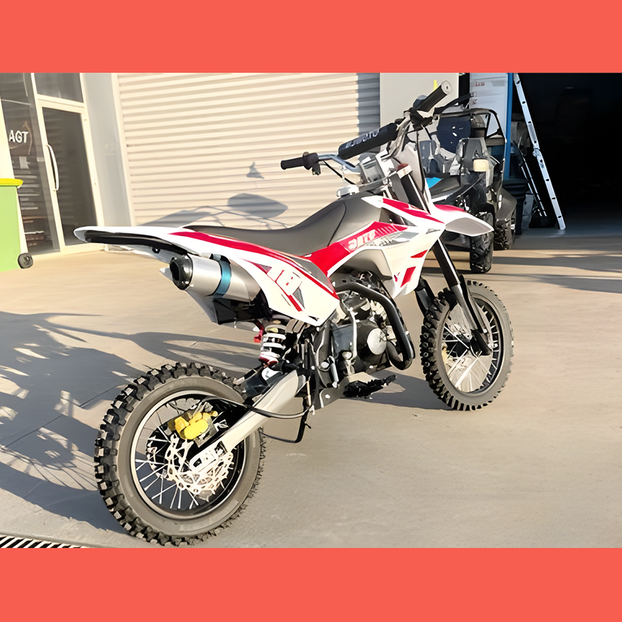MJM 110cc Petrol Powered 4-Stroke Kids Trail Pit Dirt Bike - Red – Kids ...