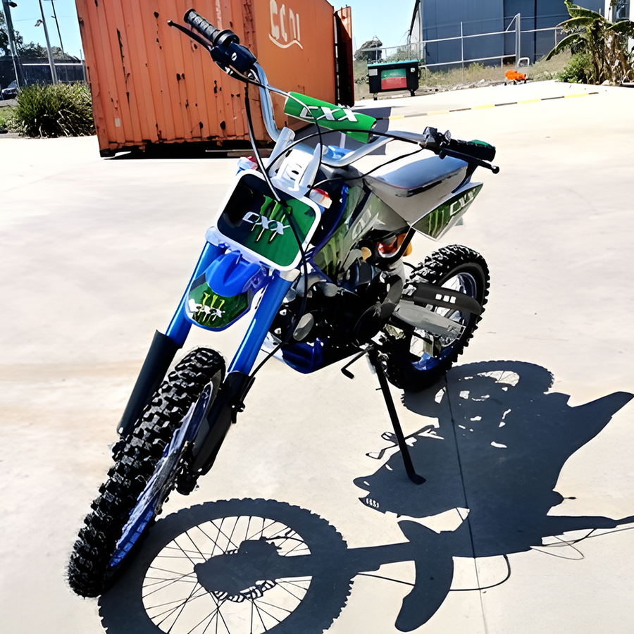 MJM 125cc BigFoot Petrol Powered 4-Stroke Kids Dirt Bike - Blue – Kids ...