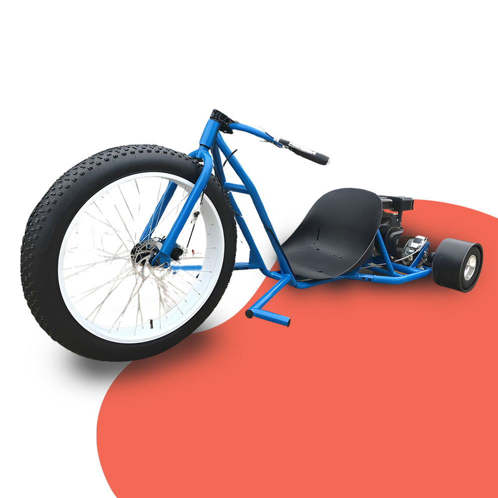 MJM 6.5HP Motorised Huffy Slider Fat Boy Drift Trike for Teens - Blue ...