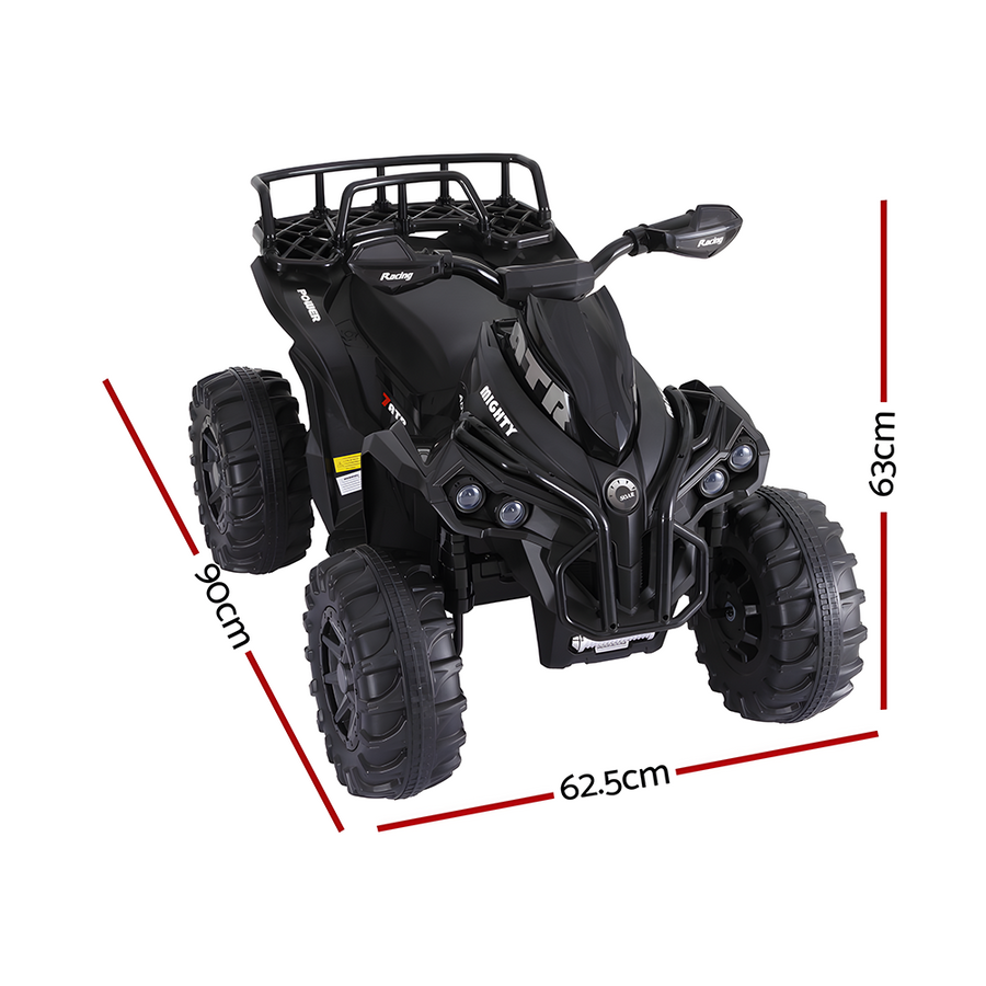 Rigo 12v Kids Electric ATV Quad Bike Ride On with Storage Rack - Black ...