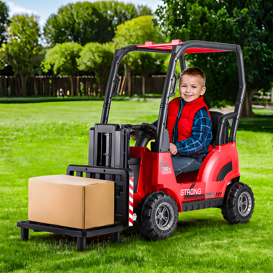 Rigo 12v Kids Electric Forklift Loader Ride On Car with Remote - Red ...