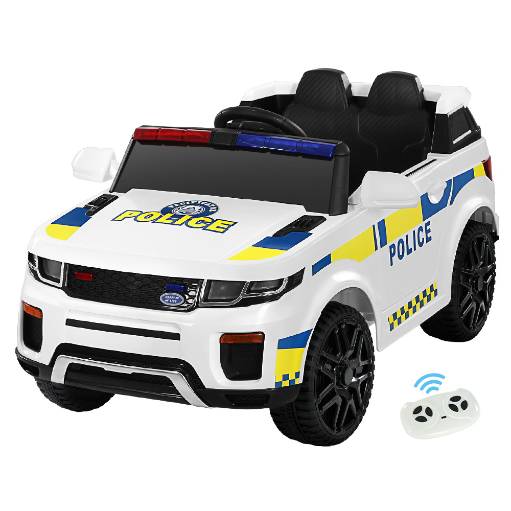 Rigo 12v Kids Electric Police Patrol Ride On Car with Remote - White ...