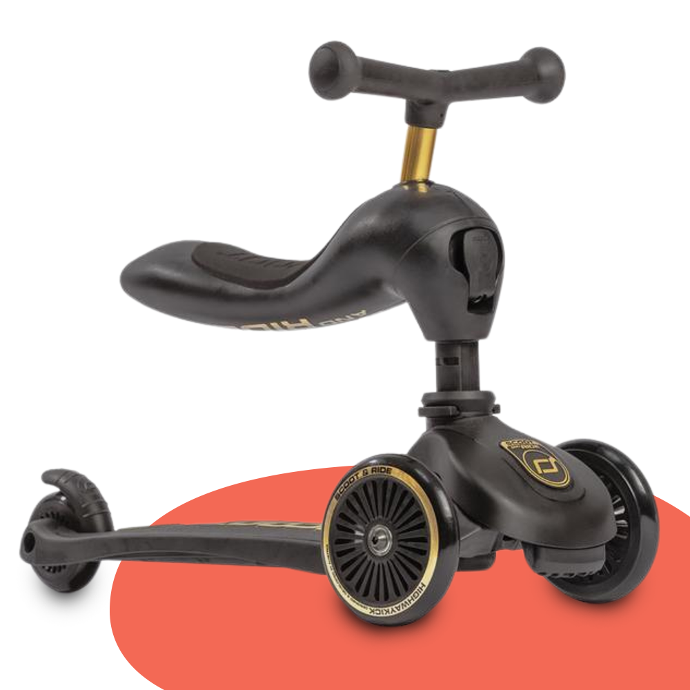 Scoot & Ride Highwaykick 1 Convertible Scooter & Balance Bike - Black ...