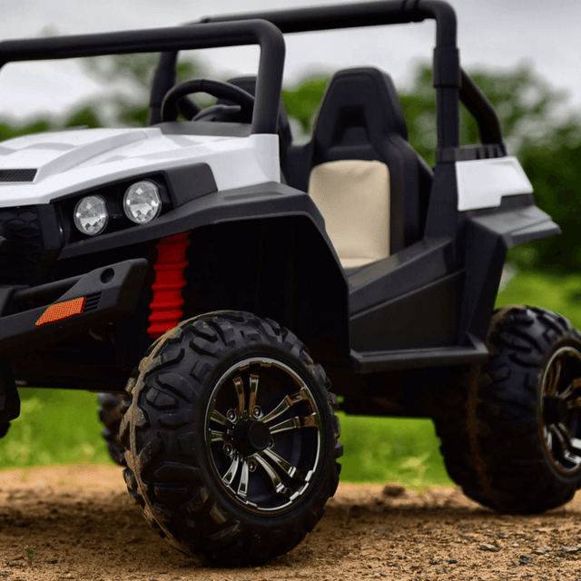 Big 2-Seat Trail-Cat 24v Kids Ride-On Buggy w/ Remote - White – Kids ...