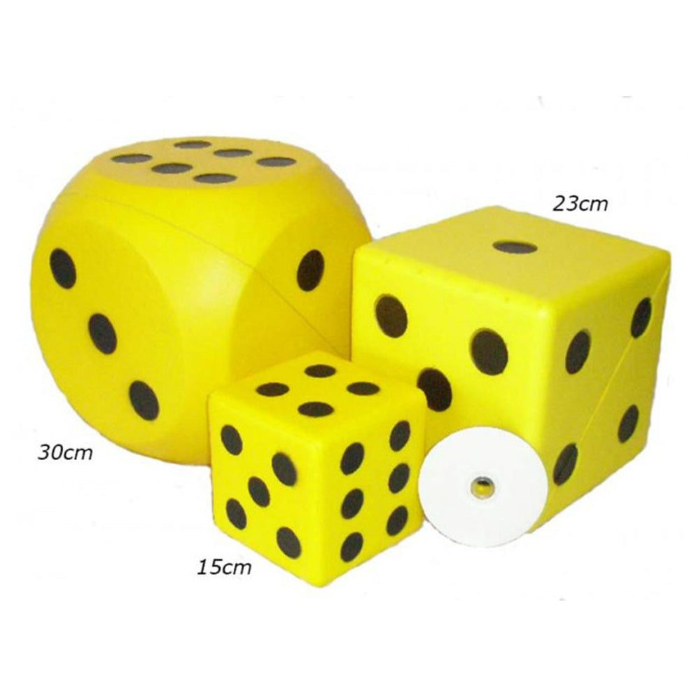 Giant Yellow Foam Dice — Kids Car Sales