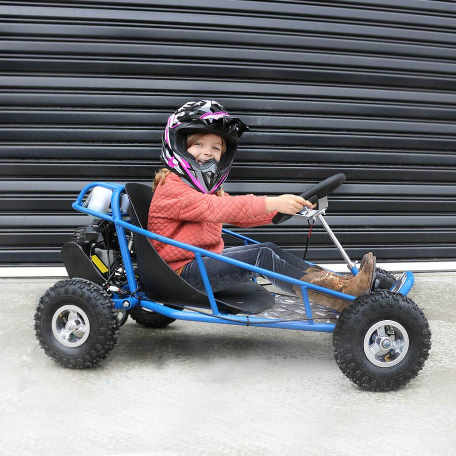MJM 49cc Automatic 2-Stroke Kids Mini Go Kart - Blue – Kids Car Sales